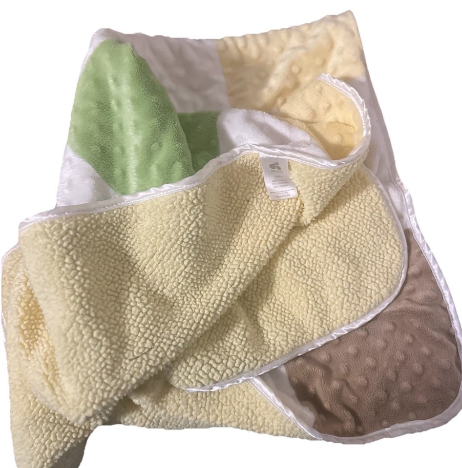 Just Born Patchwork Brown Yellow White Green Aqua Blue Baby Minky Plush ...