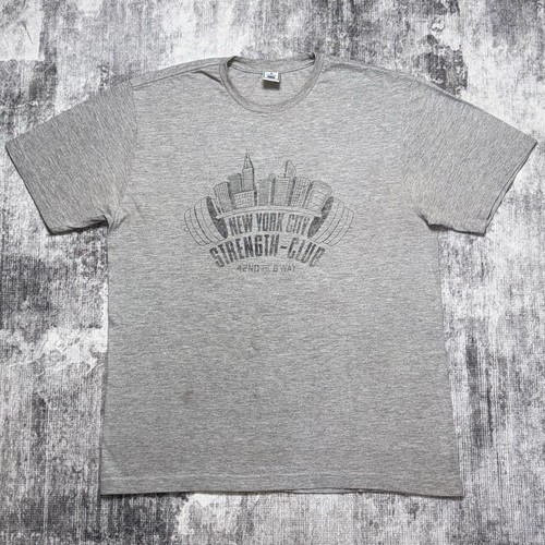 Vintage Y2K Old Navy New York Strength Club grey gym weight lifting ...