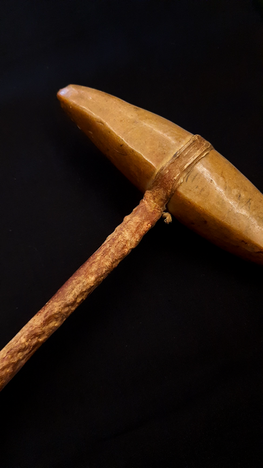 Antique Native American Stone War Club Red Vermilion Skullcracker | eBay