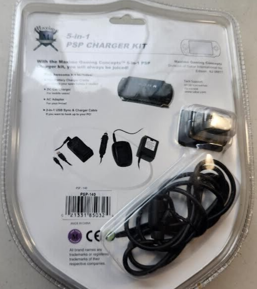 5-in-1 PSP Charging Kit - Home & Car Chargers, Battery Charger & 2 in 1 ...