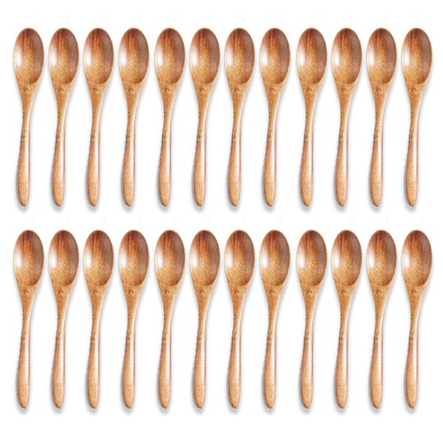 12/24Pcs- Wooden Kitchen Spoons Baking Mixing Serving Craft Utensils ...