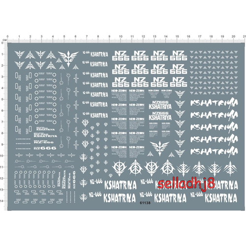 Detail Up MG NEO ZEON NZ-666 KSHATRIYA Figure Model Kit Water Decal ...