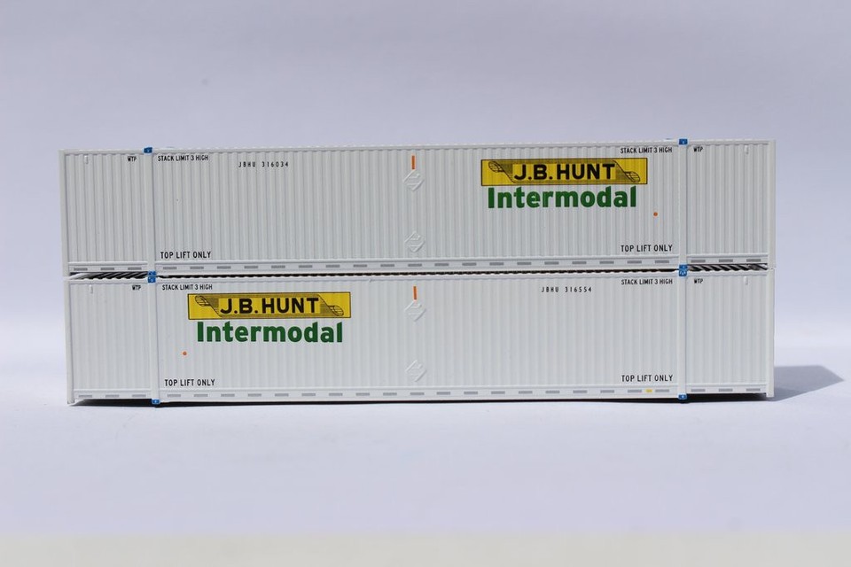 JTC Model Trains 537052 N J.B.Hunt 53' High Cube 8-55-8 Container (Pack ...