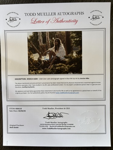 Jessica Alba Signed Autograph Photo 8x10 Authentic Letter Of ...