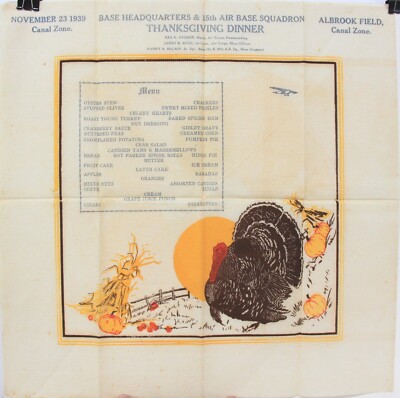 Crepe Paper Thanksgiving Menu 15th Air Base Squad Albrook Field, Canal ...