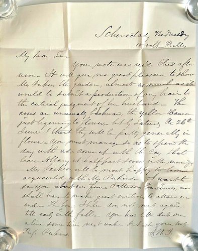 Prof Isaac W Jackson, Union College 1847 Autograph Letter - Noted ...