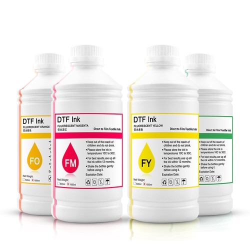 4 Colours Fluorescent DTF Ink For Epson DX5 5113 L1800 L805 DTG Printer ...