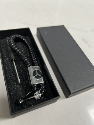 MERCEDES BENZ Luxury leather keyring keychain fob Gift box UK New ...