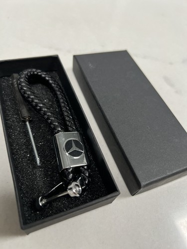 MERCEDES BENZ Luxury leather keyring keychain fob Gift box UK New!! | eBay