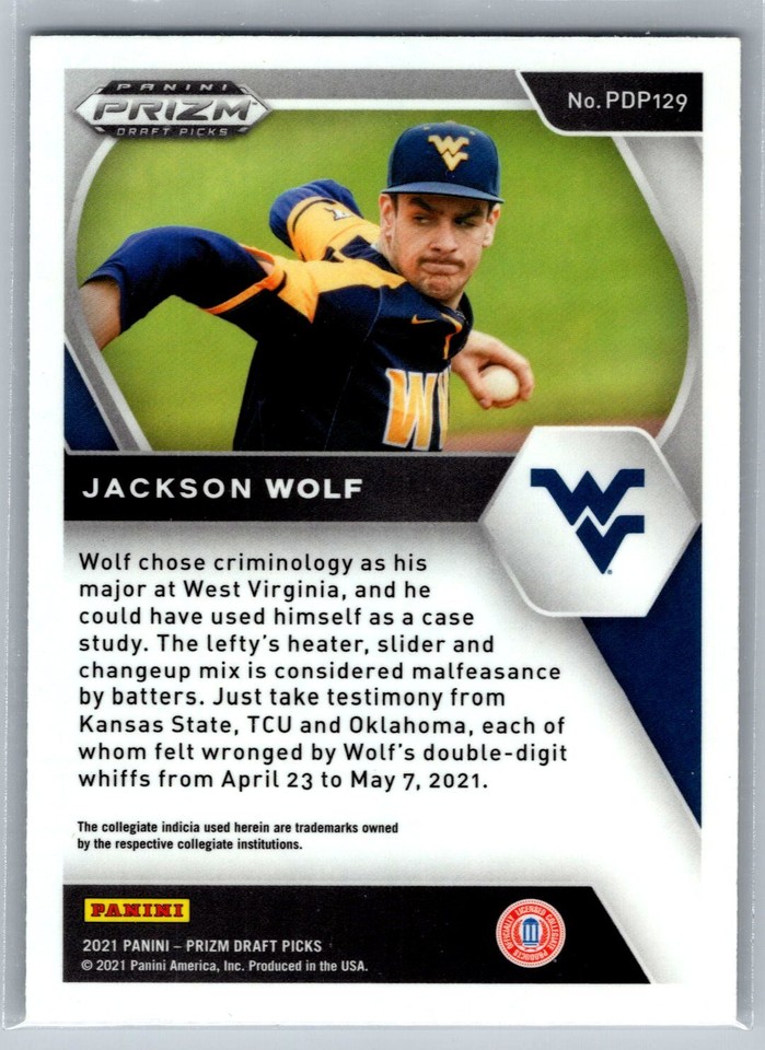2021 Panini Prizm Draft Picks #PDP129 Jackson Wolf West Virginia ...
