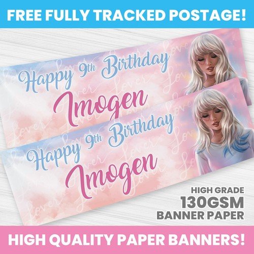 PERSONALISED SWIFTY BIRTHDAY BANNER ANY NAME TAYLOR SWIFT PARTY BANNERS ...