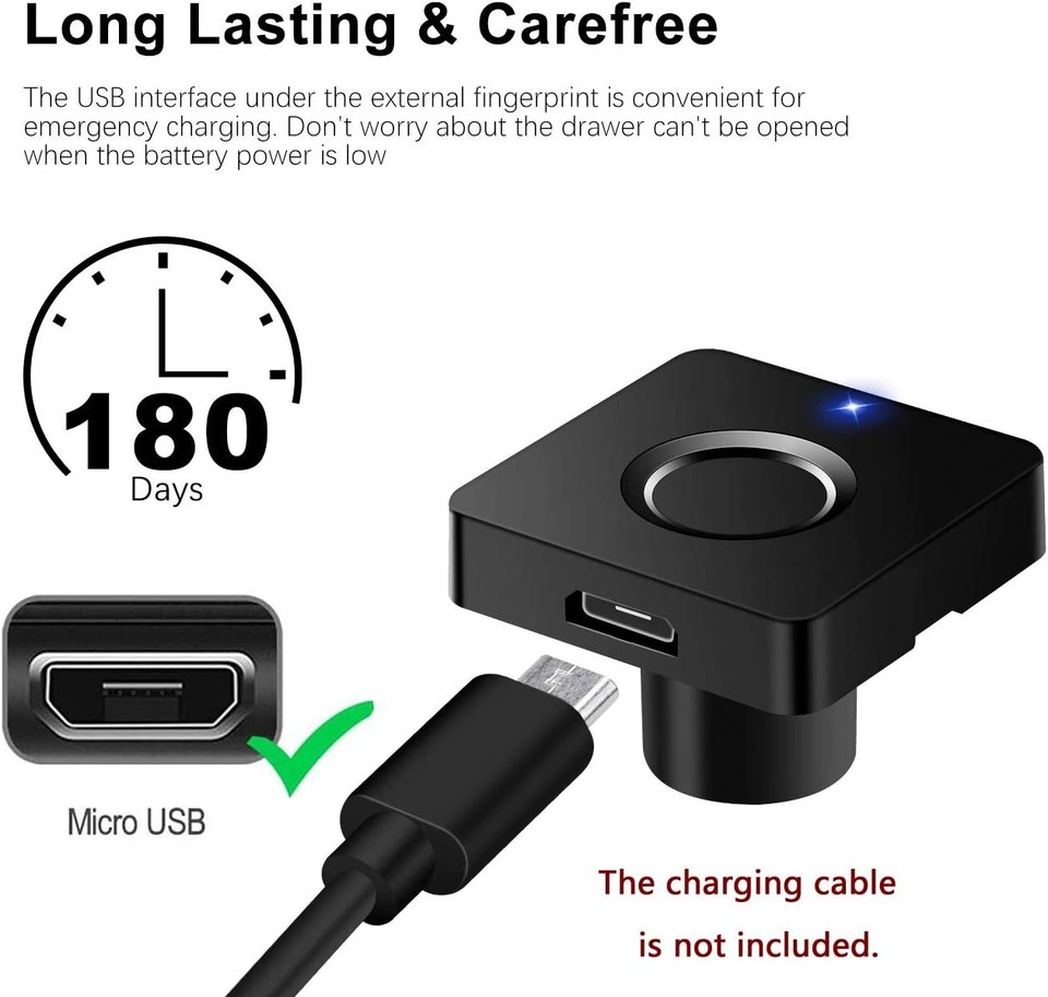 Fingerprint Lock Electronic Cabinet Door Locks, Smart Biometric Hidden ...