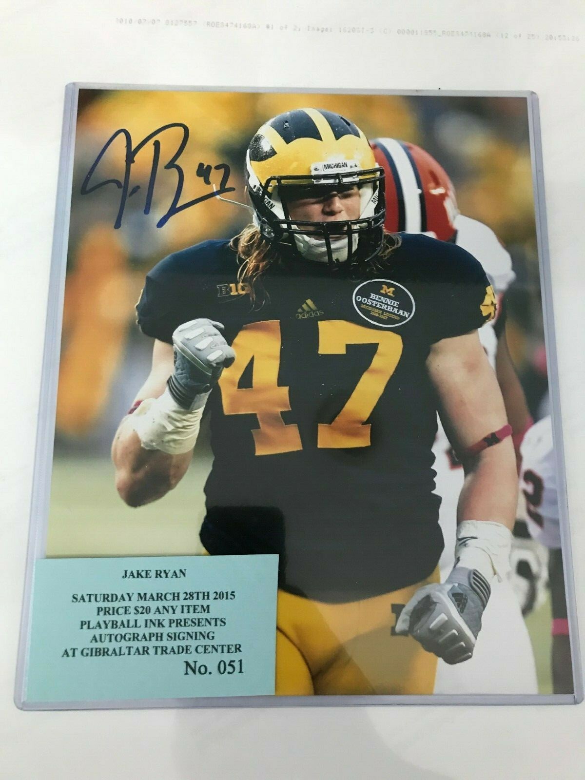 JAKE RYAN MICHIGAN WOLVERINES SIGNED 8x10 PHOTO w/ COA | eBay