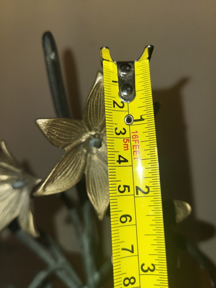 Vintage Lovely Verdigris Bronze and Solid Brass Daffodil Flower ...