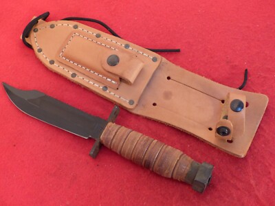 Camillus USA Air Force Survival leather handle knife | eBay