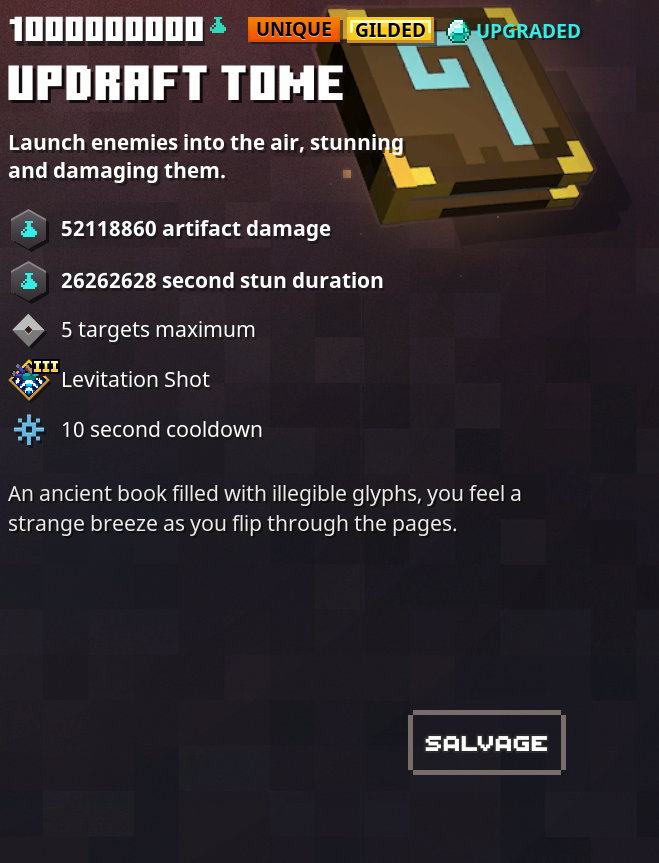 Minecraft Dungeons - Updraft Tome Unique Gilded (Xbox)(PS4)(Switch)(PC) | eBay