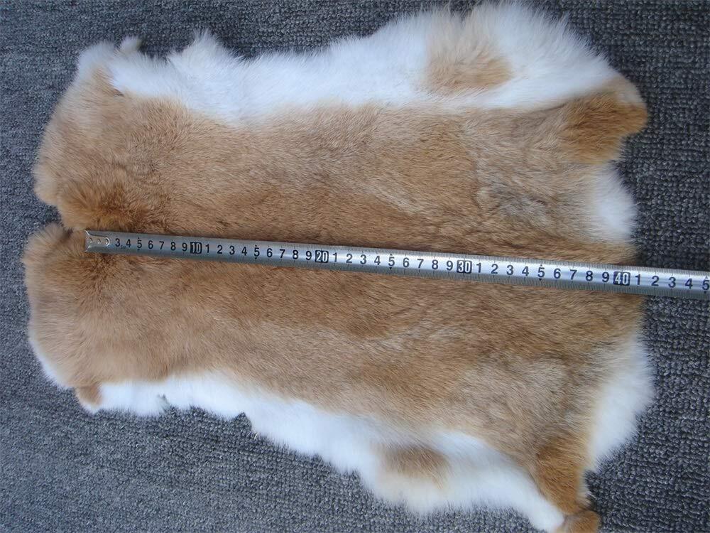 2PCS 10"x12" Natural Tanned Rabbit Fur Hides Yellow Tan & Gray for ...