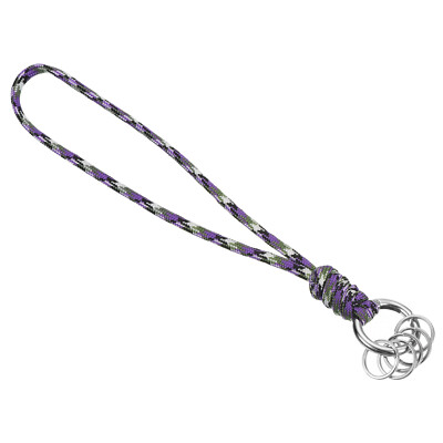 8" Long Paracord Neck Keychain with Flat Key Rings Braided Lanyard ...