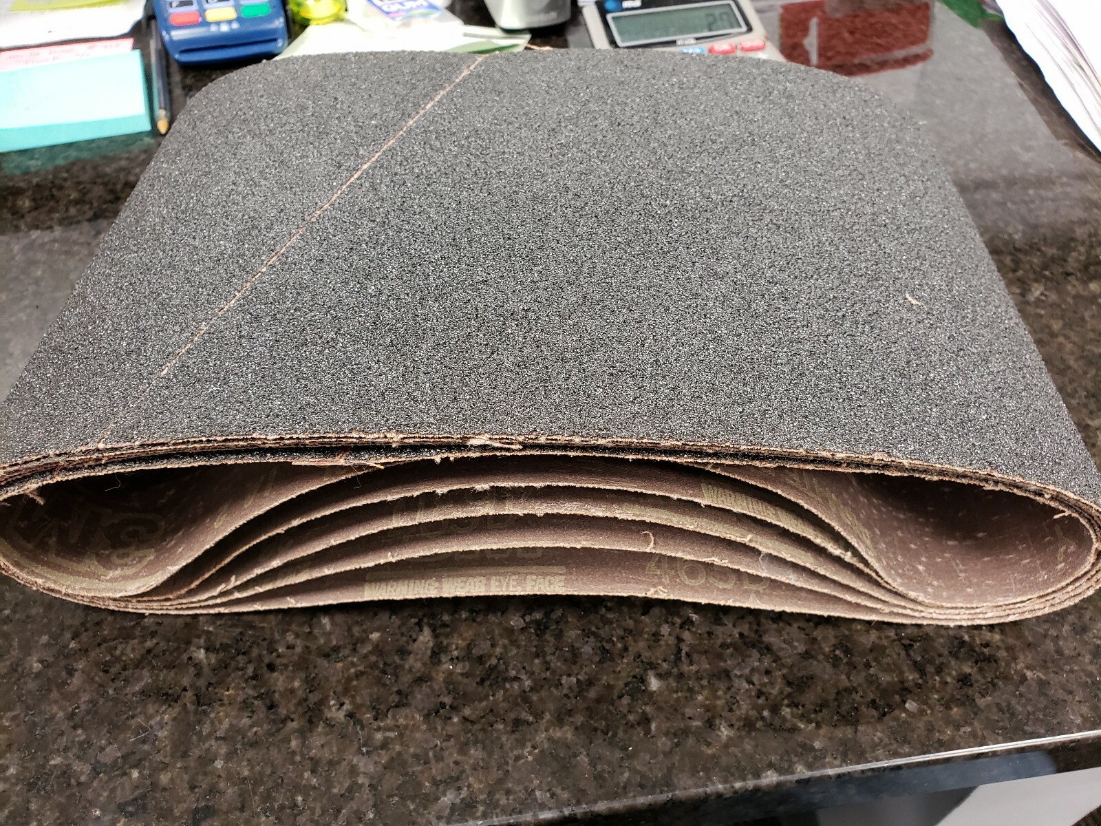 LOT OF (5) 60 Grit 3M TRI-M-ITE 8" RESIN BOND SANDING BELT CLOTHS 463D ...