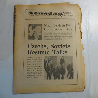 Newsday July 30 1968 Nixon Leads in Poll Czechs Soviets Resume Talks NB ...