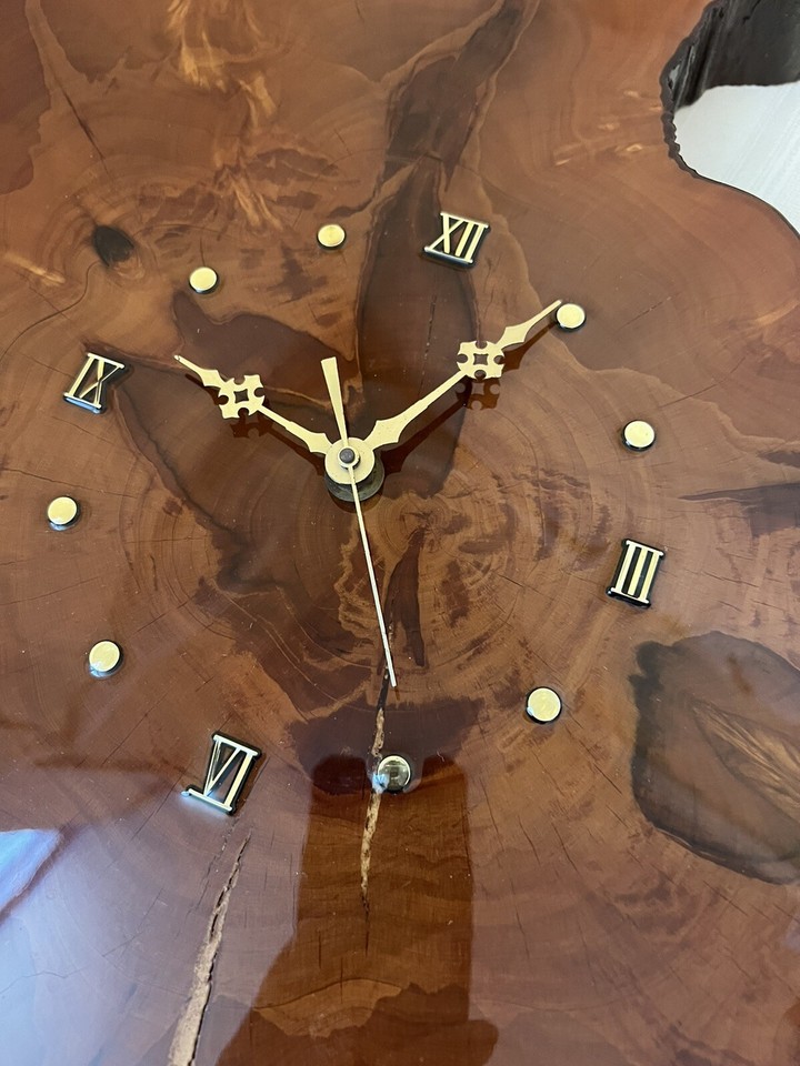 Cypress Tree Wood Slab Wall Clock Vintage - Huge 29” Across | eBay