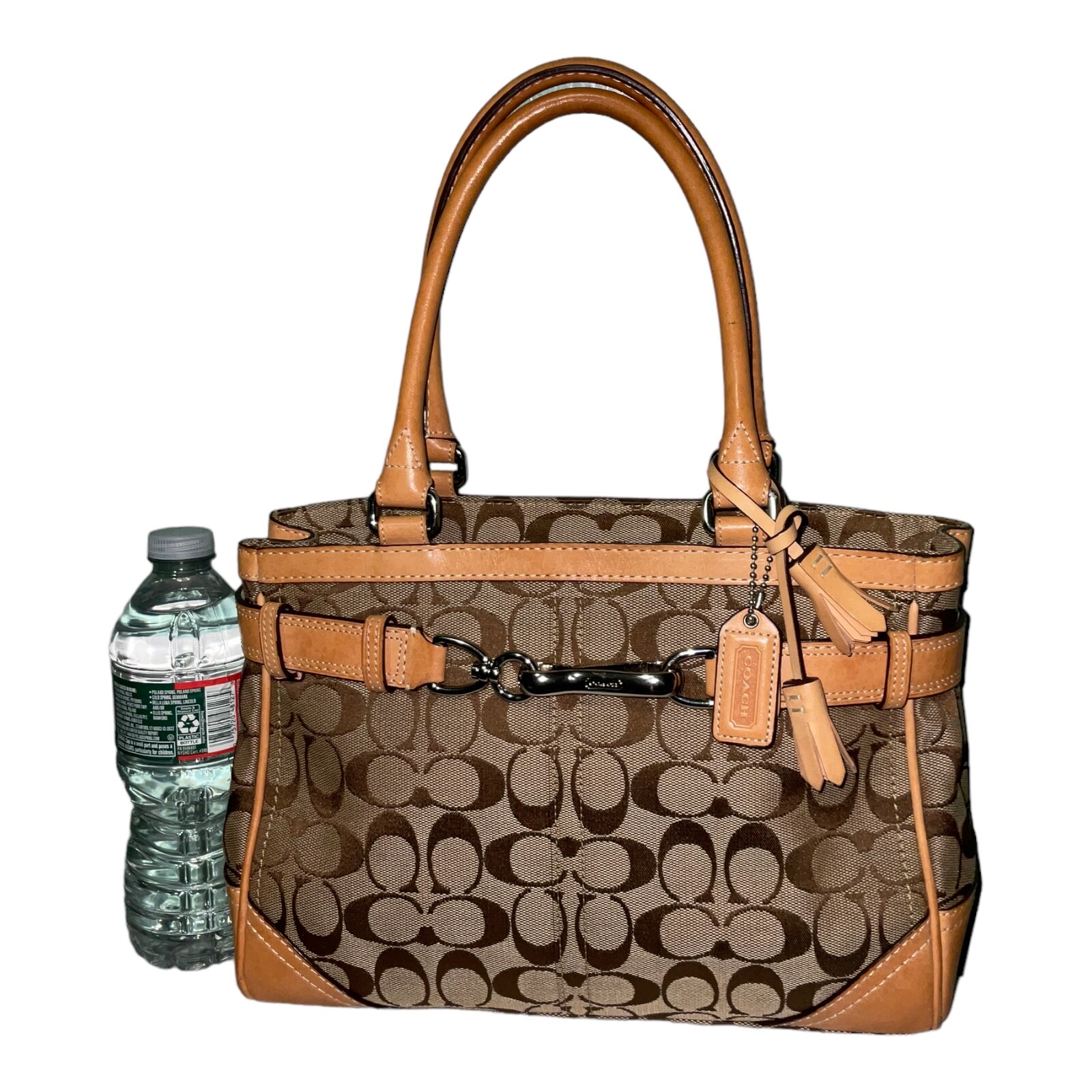 Coach Hampton Purse Signature Logo Medium Satchel Tot… - Gem