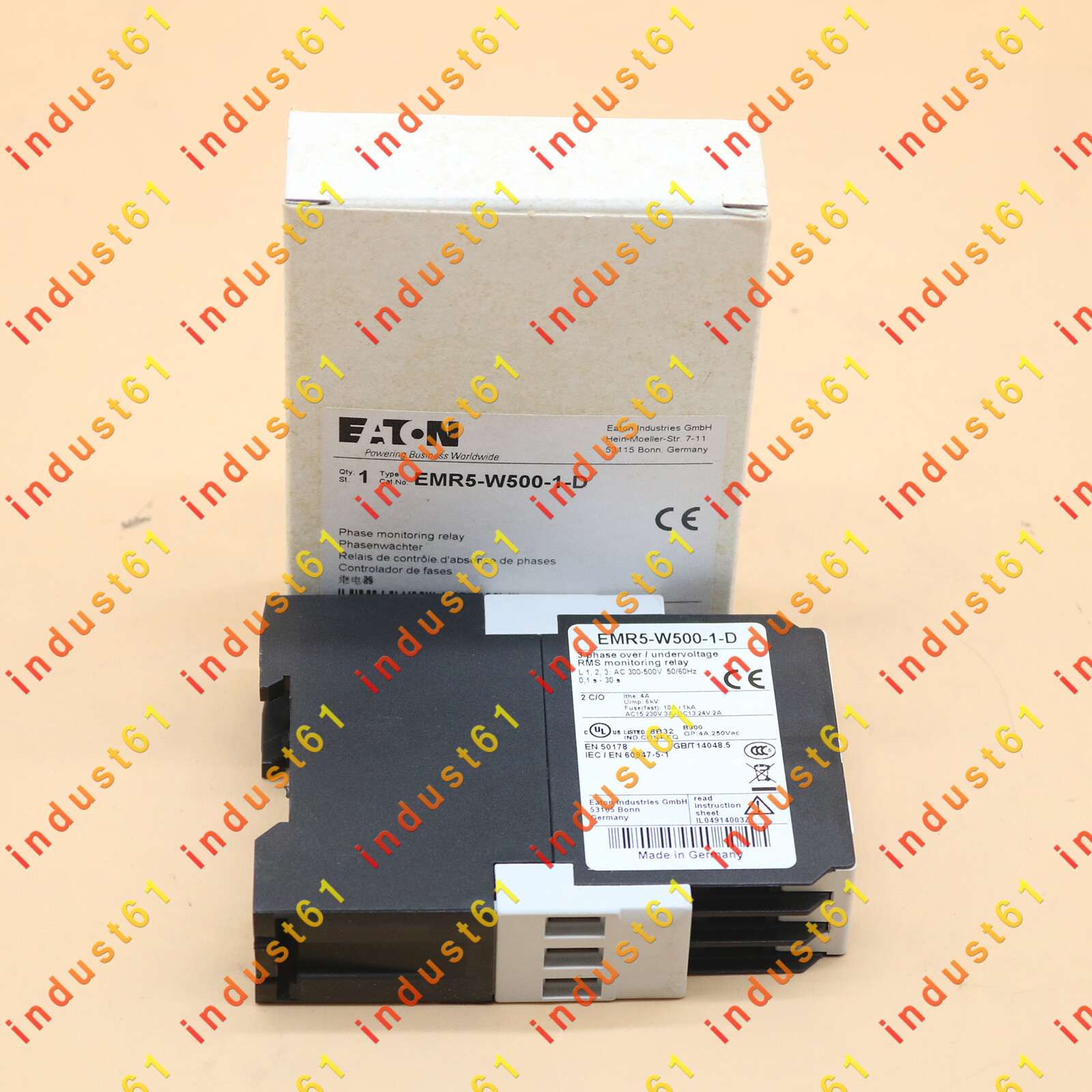 NEW IN BOX EATON Moeller EMR5-W500-1-D Phase Monitoring Relay DHL SHIP ...