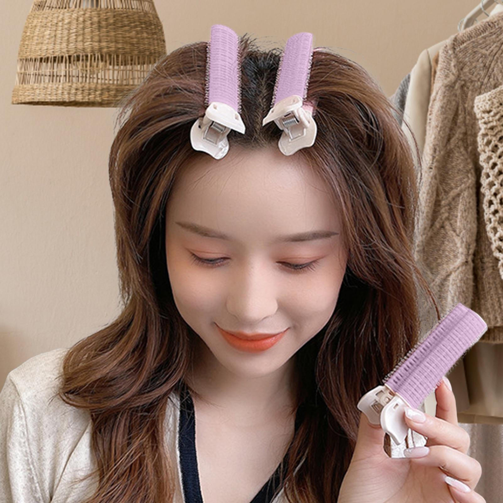 8Pcs Fluffy Hair Clips Volumizing Root Curler Roller Natural Fluffy ...