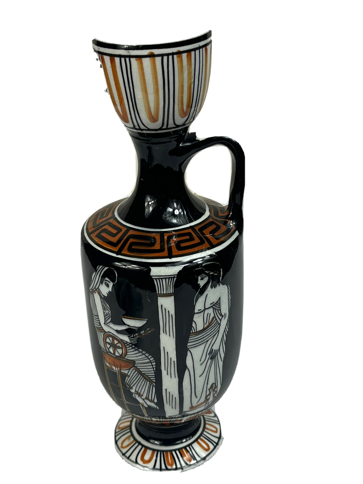 Vintage Greek Vase Grecian Oil Decanter - Eageas and Themis Ceramic ...