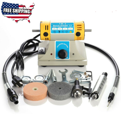 Gem Jewelry Rock Polishing Buffer Bench Top Buffing Machine Polisher ...