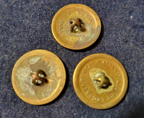 3 FRENCH MILITARY BUTTONS CIRCA 1820 TO 1840 ALL COAT SIZE W/ "BIRD ...
