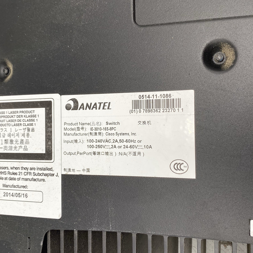 Cisco IE 3010 8-Port PoE IE-3010-16S-8PC Industrial Ethernet Switch AC ...
