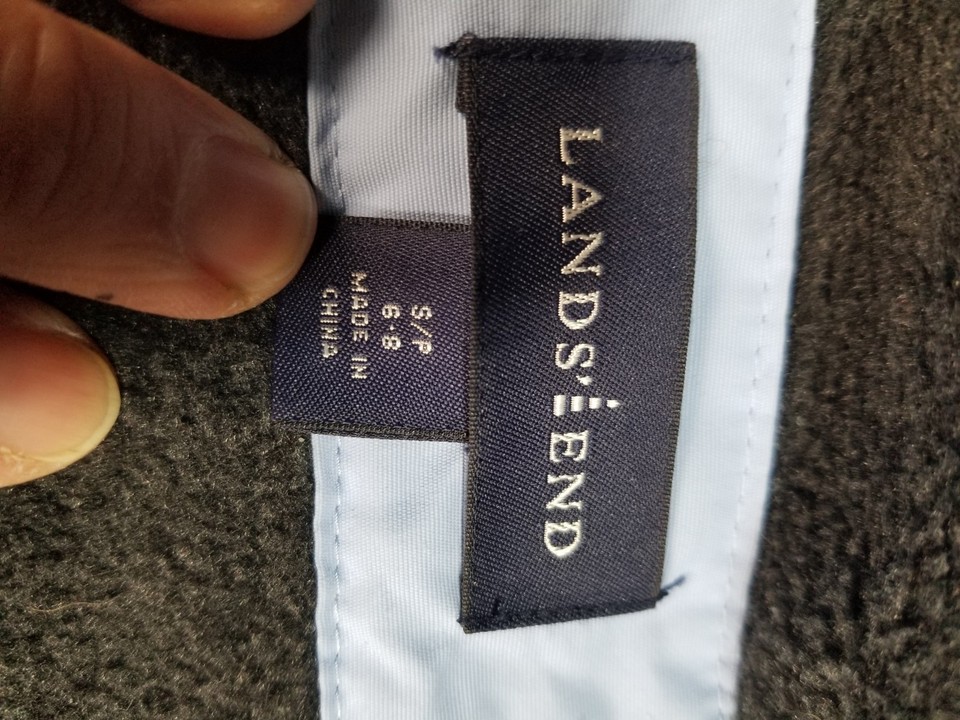 Womens LANDS END Pale Blue Lined Rain Jacket Slicker Size Small S 6-8 ...