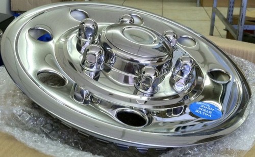 15" Stainless Phoenix USA Trailer Wheel Hub Caps Rim Covers | (4) | GQST50