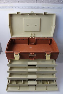 VTG Plano Fishing Tackle Box 757 Tan/Cedar. (K1) | eBay