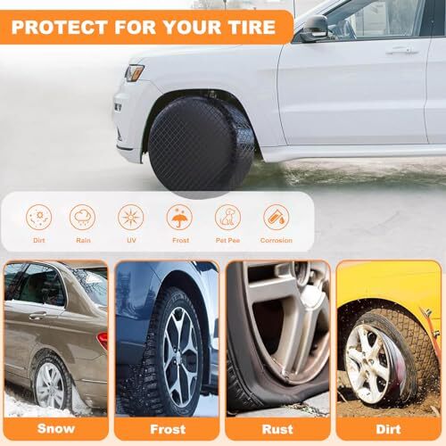 Tire Covers, Waterproof Aluminum Film Tire Sun Protectors,Tire ...