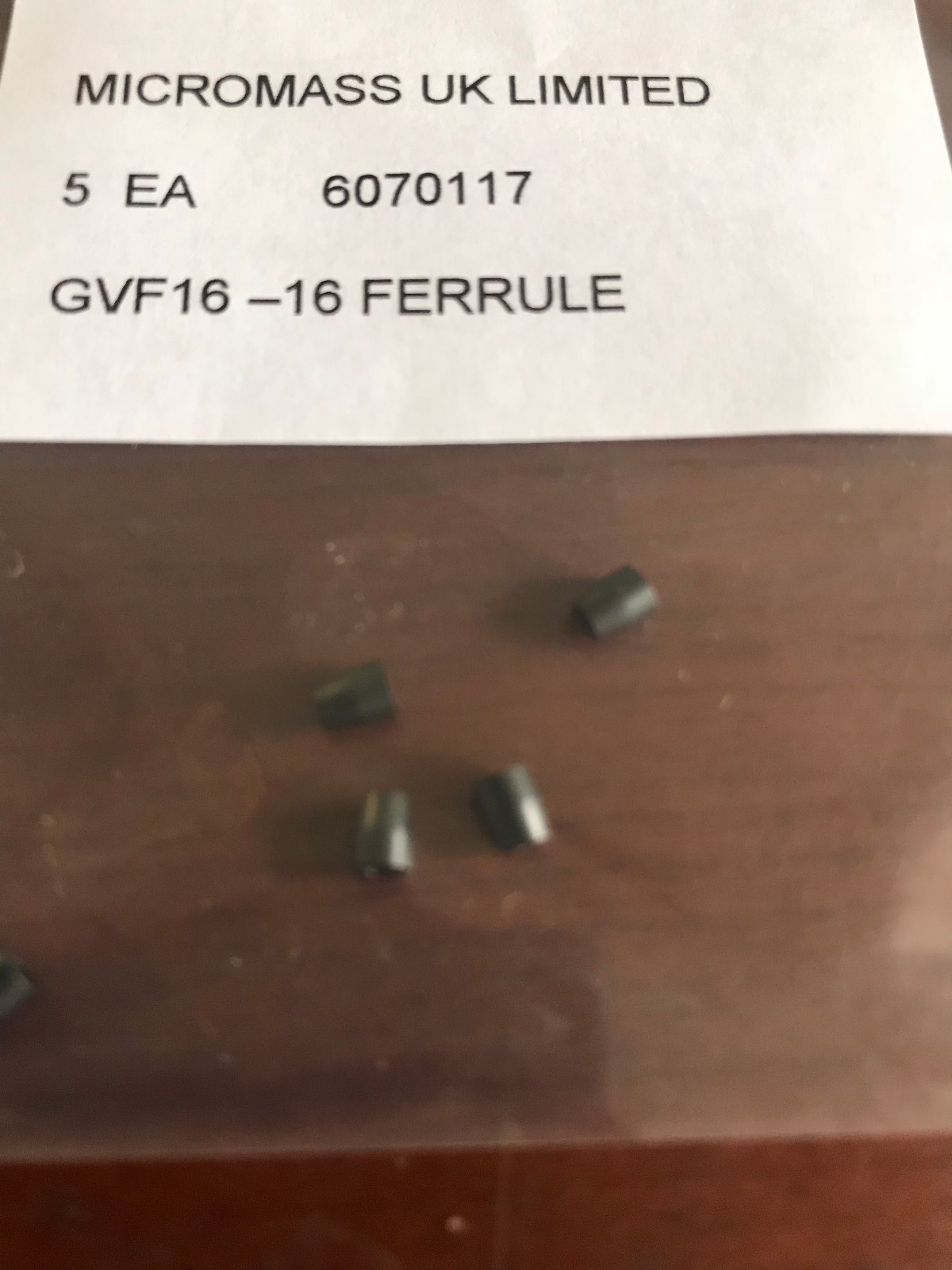 Waters FERRULE REAR 1/16 SS-104-1 (5/PK ) - 6070117TU-S | eBay