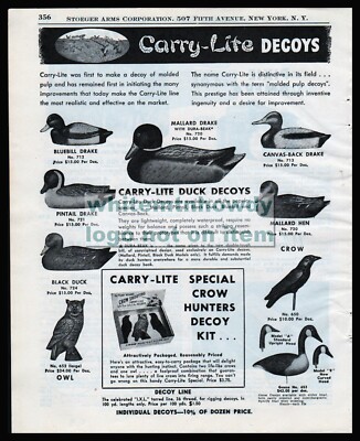 1951 CARRY-LITE Molded Pulp Duck Decoys Vintage PRINT AD Old ...
