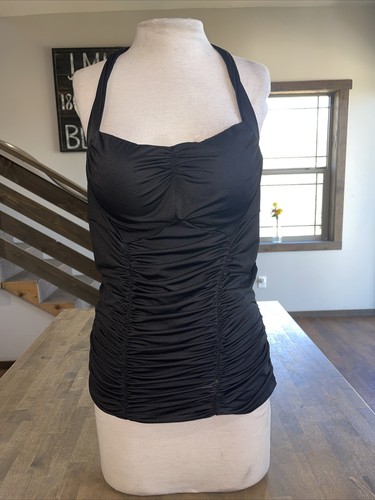Smart & Sexy Black Underwire Ruched Tankini Halter Top Swimwear Size ...