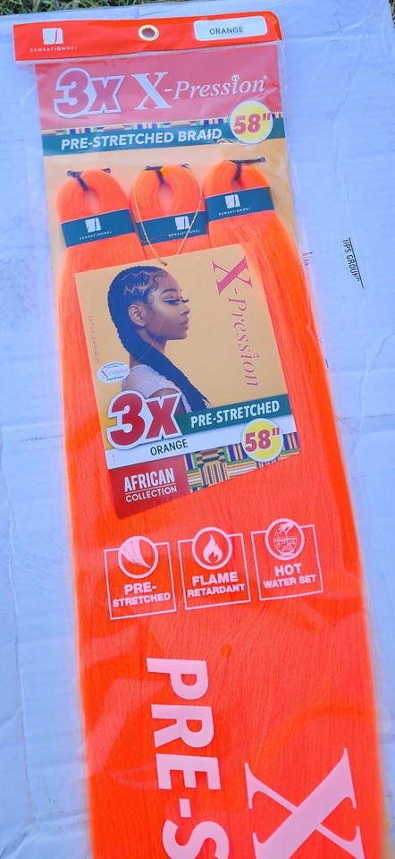X-pression Xpression Expression 100% Kanekalon 3X Braiding Hair Pre ...