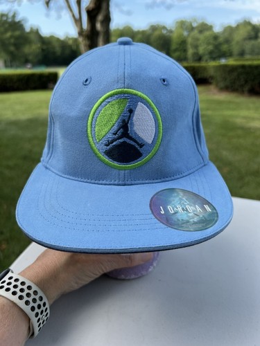 Air Jordan Jumpman Hat Cap Light Blue Fitted Youth 8/20 Lime Green/Blue ...