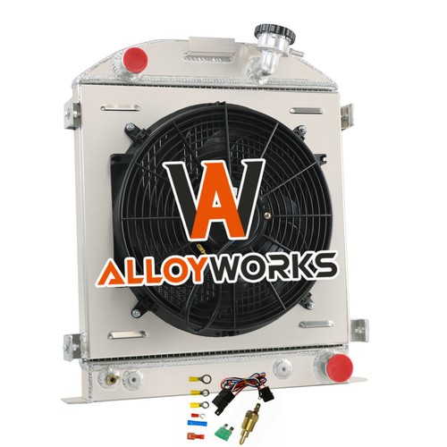 3 Row Aluminum Radiator Shroud Fan For 1930-1931 Ford Model A Chevy V8 ...