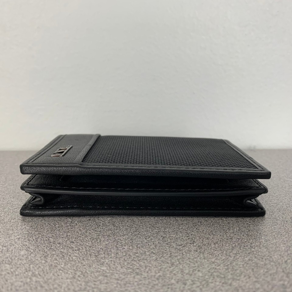 Tumi Gusseted Card Case Black Card Holder with ID Card Slot | eBay