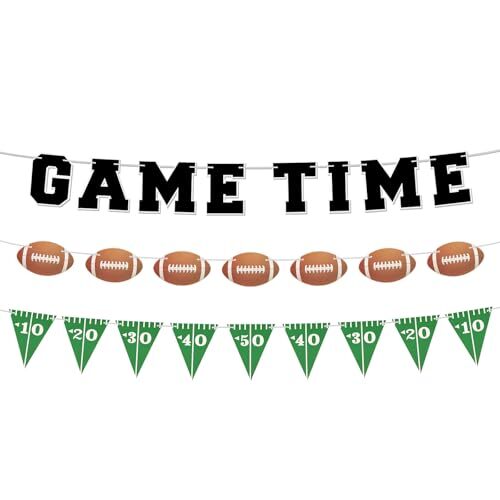 Game Time Football Banner - NO DIY Pre-Strung Football Party ...