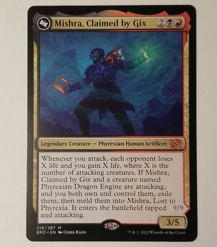 MTG 1x Mishra, Claimed by Gix, NM, The Brothers' War, Commander Meld ...