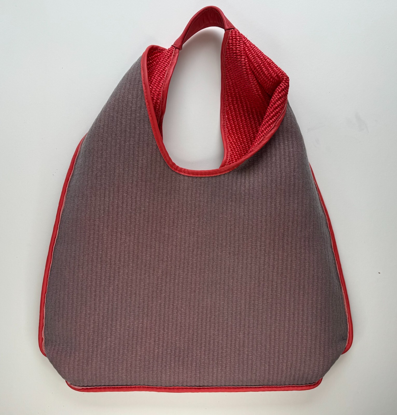 Arron Large Red-Orange Raffia Hobo Bag Handmade in Italy, 17" W x 12"T ...