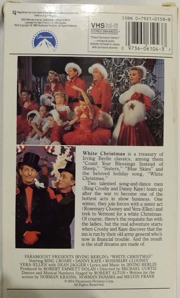 7 VHS Christmas Bells St Marys Wonderful Life Snowman Die Hard White ...