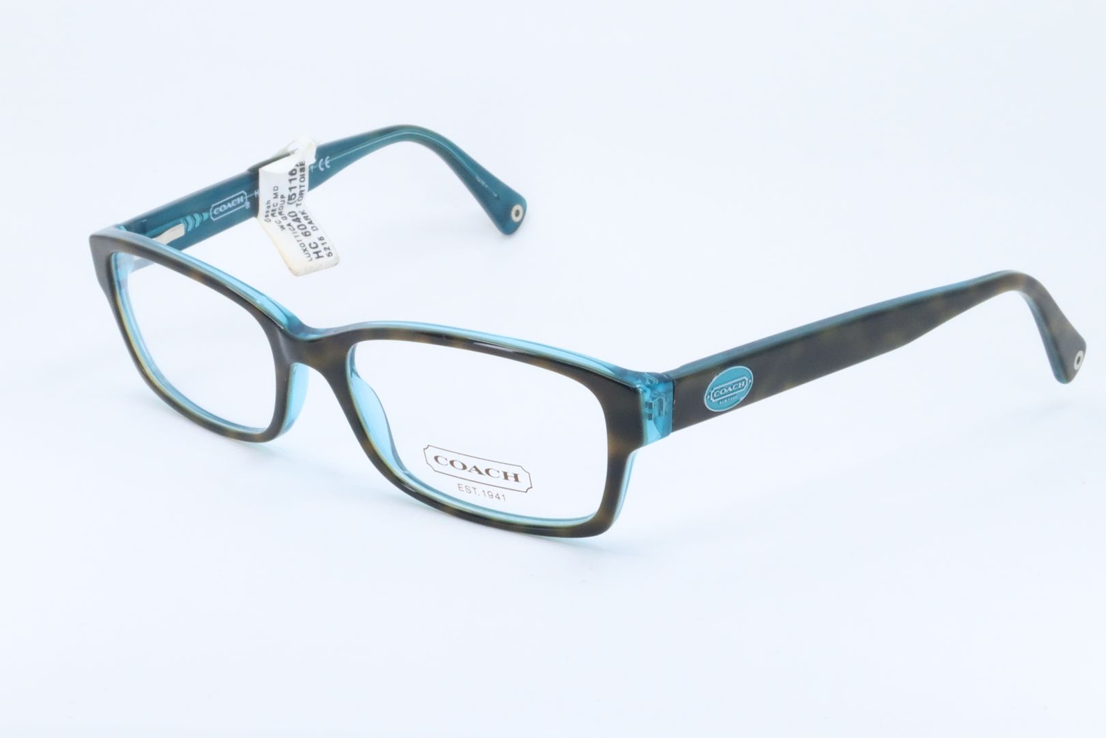 Coach HC6040 RX Eyeglasses Brooklyn 5116 Dark Tortoise Teal Rectangular ...