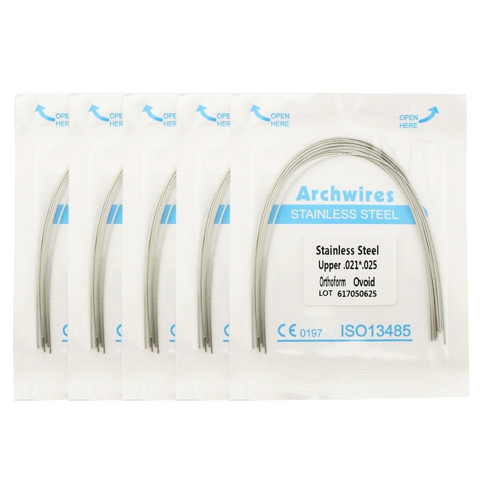 100 Dental Orthodontic Rectangular Stainless Steel Arch Wire Ovoid ...