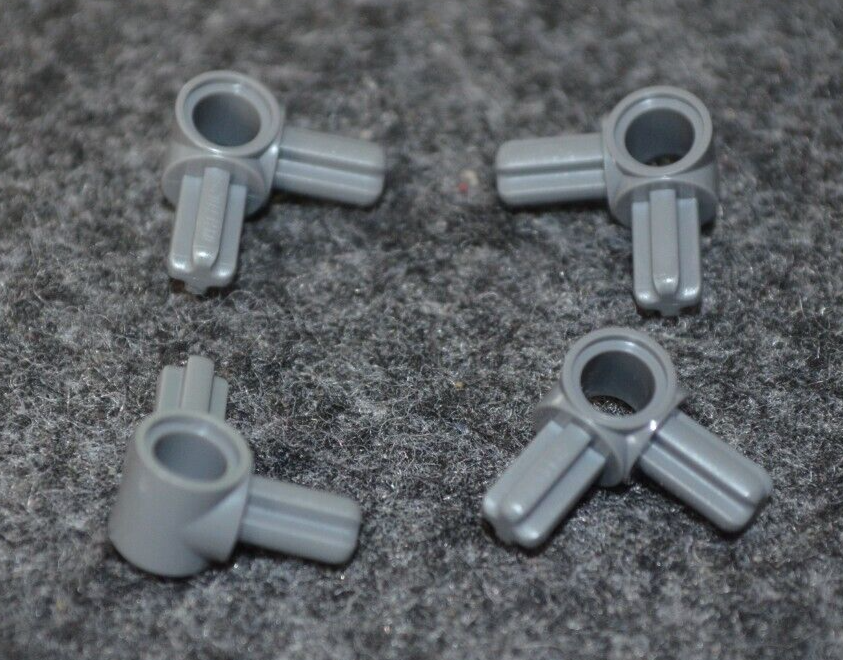 (4) Dark Gray Technic Eye "L" Corner / 90 Degree Brick w/ + Connector ...